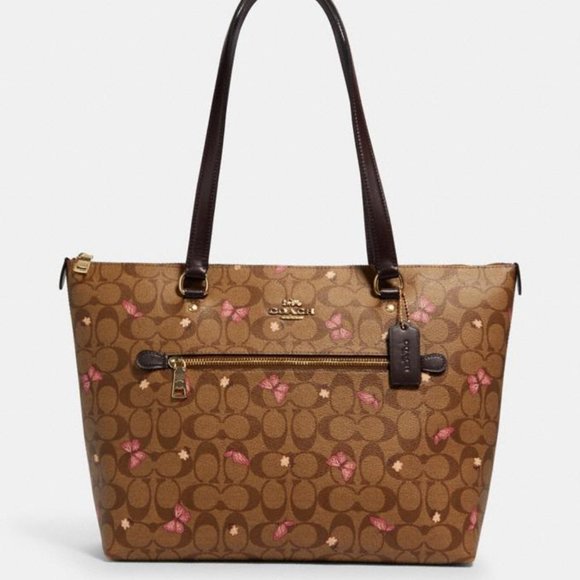 Coach | Bags | Nwt Coach Gallery Tote Signature Canvas Butterfly | Poshmark